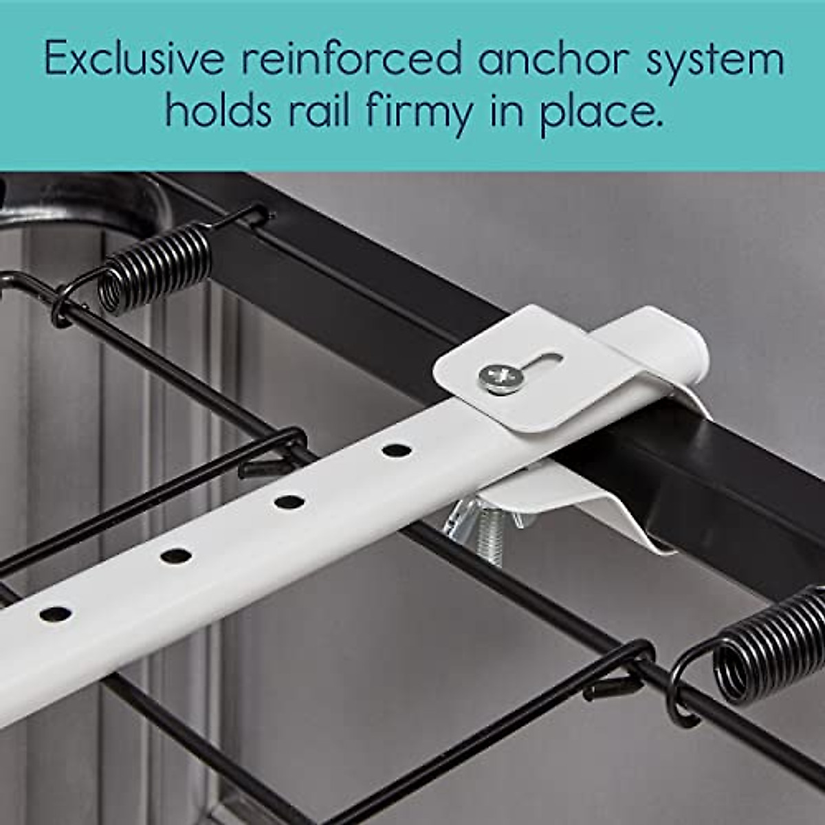 hiccapop Convertible Crib Bed Rail for Toddlers | Crib Rail Guard, Toddler Bed Rail for Crib | Baby Bed Rail Guard with Reinforced Anchor Safety