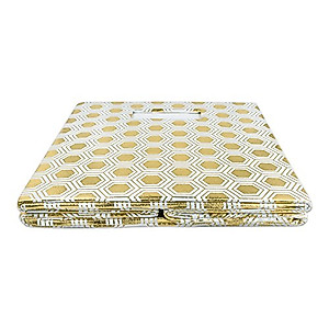 DII Collapsible Polyester Storage Cube, Honeycomb, Gold, Large