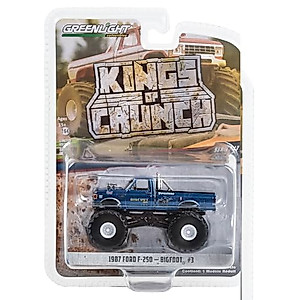 1987 F-250 Monster Truck Blue Metallic Bigfoot #3" "Kings of Crunch Series 13 1/64 Diecast Model Car by Greenlight 49130D