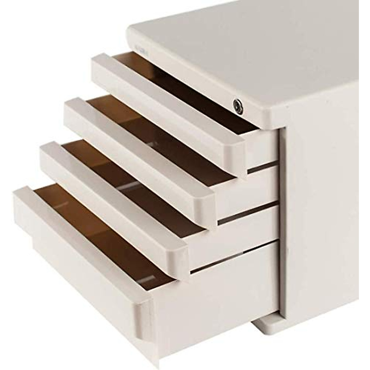 SHABOZ File Cabinets Multi-Function Storage Cabinet, Flat, Stationery Storage Box, Office Desk Cosmetics Plastic File Holder Memo Paper Plastic (White)