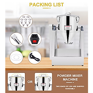 YUCHENGTECH 10L Lab Dry P-o-w-d-e-r Mixer Mixing Machine Particle Blender P-o-w-d-e-r Mixer Granual Blender for Food Chemical Medical 0-33 rpm (110V, 10L(2-5kg))