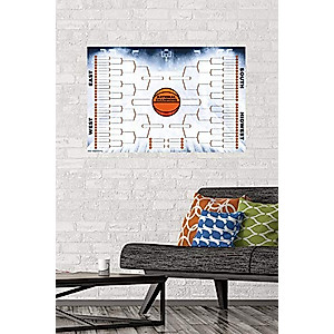 Trends International Collegiate - 64 Team Bracket Wall Poster, 22.375" x 34", Premium Poster & Mount Bundle