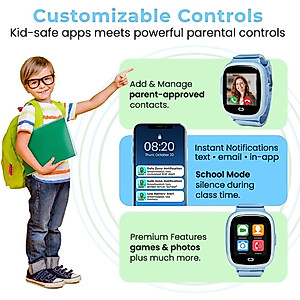 New 4G Edition - Kids Smart Watch (Blue) for Boys Girls (Age 3 Years +) - Touch-Screen Smartwatch with SIM Card – Remote Monitoring/Video Call/GPS Tracker - Ready Out of The Box
