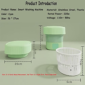 RUVSUN Small Washing Machine, Mini Washer and Dryer, Washer Machine, Fully Automatic Integrated Small Washing Machine, 360 ° Deep Cleaning Clothes Without Dead Ends Design, Suitable for Bathroom