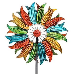 aboxoo 360 Wind Spinner,Extra Large Wind Spinners 22.8in Outdoor Clearance Metal Kinetic Spinners with Strong Wind Resistance,Garden Windmill for Yard and Garden Lawn