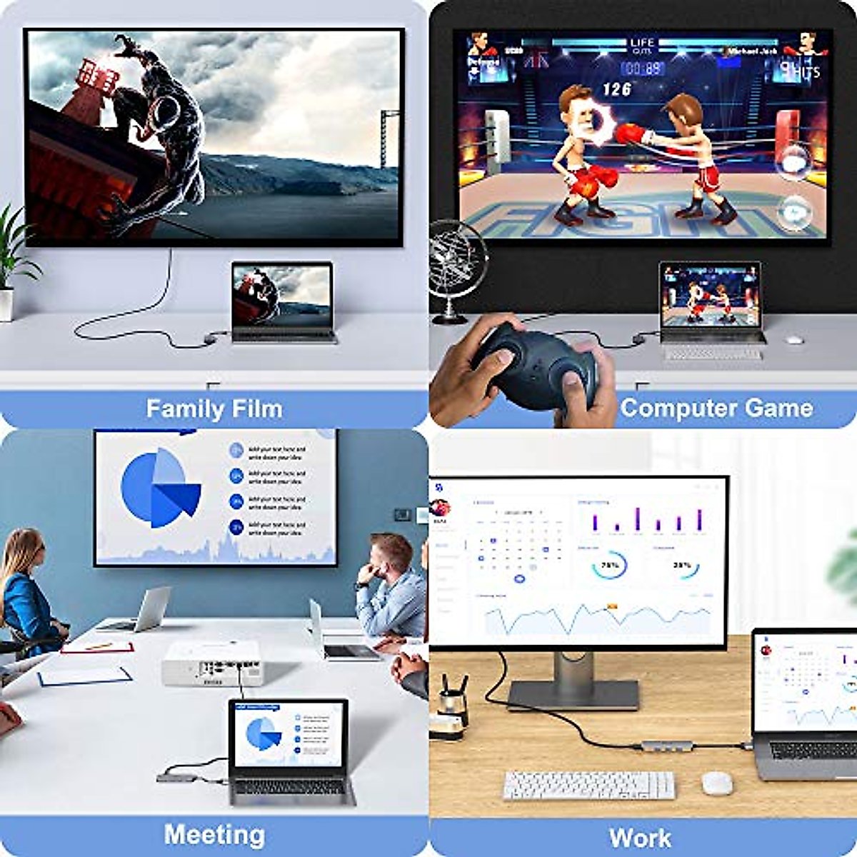 Docking Station for MacBook Pro Air, USB C Docking Station Dual Monitor,Dual HDMI Adapter Hub for Mac MacBook Pro with 2 HDMI(4K @60Hz), 3USB3.0,SD TF Card Reader and 100W PD USB C Port