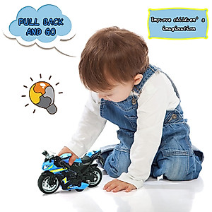 Toy Motorcycles, Diecast Motorcycle Toy with Music Lighting,Toy Motorcycle for Kids 3-5,Toy Motorcycles for Boys(Blue)