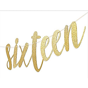 Sweet Sixteen Banner - Sweet 16 Banner，16th Birthday Banner，happy 16th Birthday Banner，sweet 16 Birthday Banner，16th Happy Birthday Anniversary Party Decorations