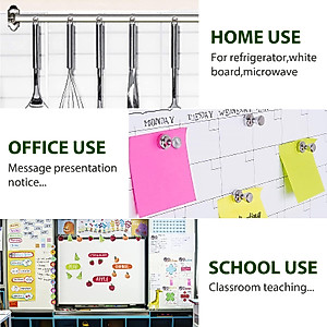 16Pcs Fridge Magnets Refrigerator Magnets, Strong Metal Magnets for Whiteboard, Magnets Fridge, Magnets for Kitchen, Office, School, Adults, Brushed Nickel