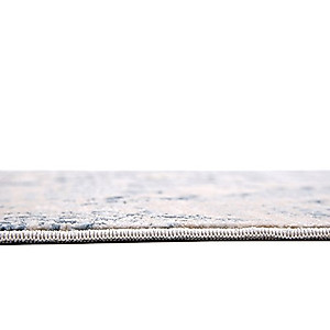 Unique Loom Paris Collection Pastel Tones Traditional Distressed Blue Runner Rug (2' 7 x 10' 0)