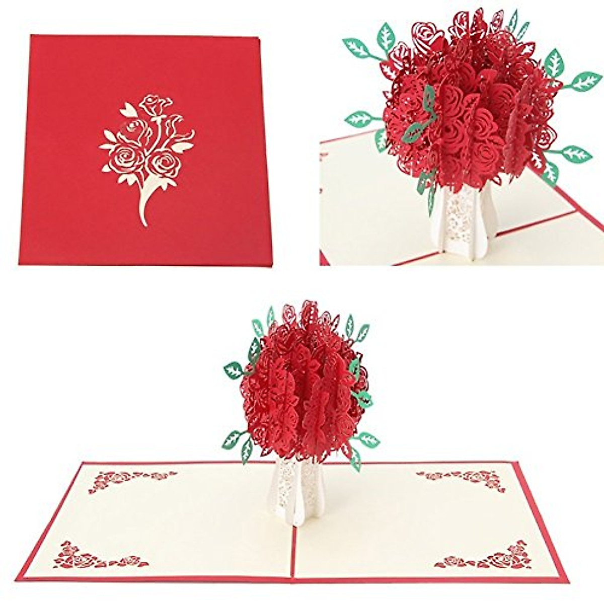 3D Pop Up Greeting Cards 4 Pack Assortment By Aloha Cards | For Birthdays, Thank Yous, All Occasions / Wow Your Loved Ones / Individually Packaged with Envelope and Protective Bag