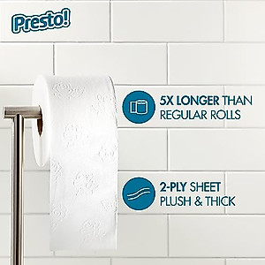 Amazon Brand - Presto! 2-Ply Toilet Paper, Ultra-Soft, Unscented, 24 Rolls (4 Packs of 6), Equivalent to 120 regular rolls