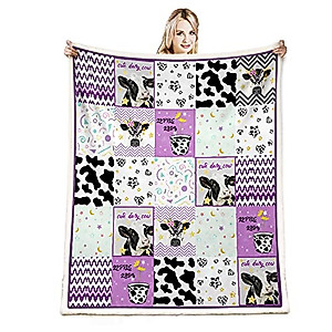 Cow Print Blanket Cow Decor Bedding Throw Blanket,Christmas Birthday Valentine's Day Gifts for Girl Women,Farmhouse Fall Winter Warm Soft Sherpa Thick Throw Blanket for Bed Sofa Office