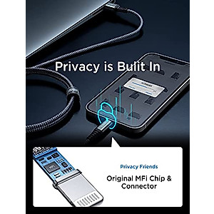 LISEN MFi Certified iPhone Charger Cable (6.6ft), [Never Rupture] Lightning Cable 2.4A Fast Charging iPhone Cord Compatible with iPhone 11 Pro/Xs Max/XR/XS/X/8/8 Plus/7/6/6 Plus/SE/5/5S