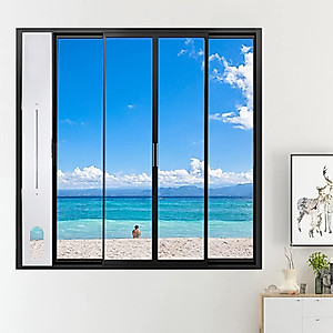 CALIDAKA Portable AC Window Kit,Air Conditioner Window Kit with 2pack 3m Seal,Universal Window Seal Kit Adjustable Sliding AC Vent Kit for 5.1/5.9 inch Exhaust Hose(white)