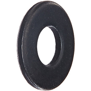 Small Parts 10WSAEBPK Steel Flat Washer, Black Oxide Finish, ASME B18.22.1, No. 10 Screw Size, 7/32" ID, 1/2" OD, 0.049" Thick (Pack of 100)