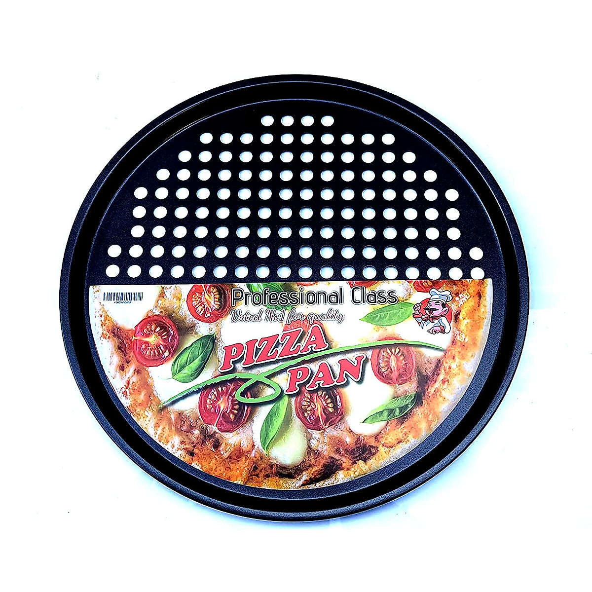 Pizza Pan with holes -Nonstick Carbon Steel Pizza Pan, Pizza pans，Pizza Tray Bakeware Perforated Round For Home Kitchen - PROFESSIONAL CLASS 32.5CM Diameter 12 3/4" INCHES with Fast Crisp Technology