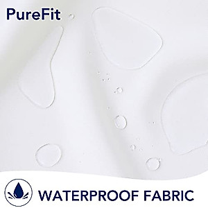 PureFit Outdoor Curtains for Detachable Sticky Tab Top Patio Waterproof/Weatherproof, UV and Fade Resistant Outside Curtains for Gazebo, Porch, Pergola, Privacy Curtain, 54 x 84 inch, 2 Panels, White