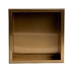 ALFI brand ABNP1212-BG Shower Niche, Brushed Gold 12 x 12 x 4