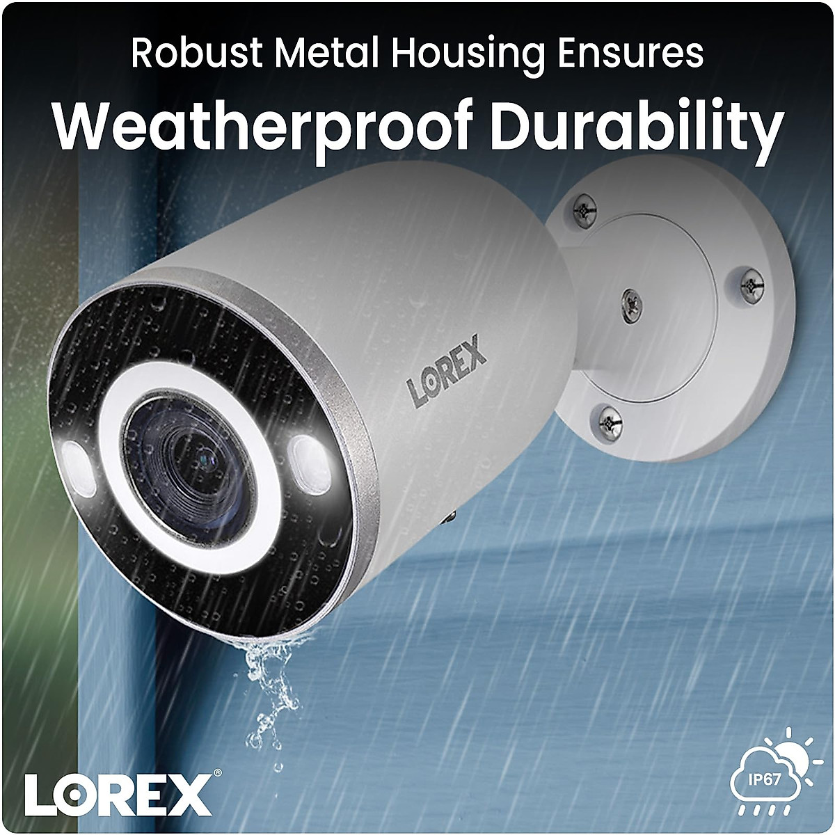 Lorex 4K Deterrence Bullet AI PoE IP Wired Add-On Metal Home Security Camera - Smart Security Lighting, Color Night Vision, and Smart Motion Detection Plus