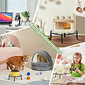 ENDAAR 5-Pack Decent Metal Plant Stands, Multiple Height Size Corner Plant Holders for Different Sizes of Flower Pots, Indoor Outdoor Planter Container Round Supports Display for Home, Patio,Black