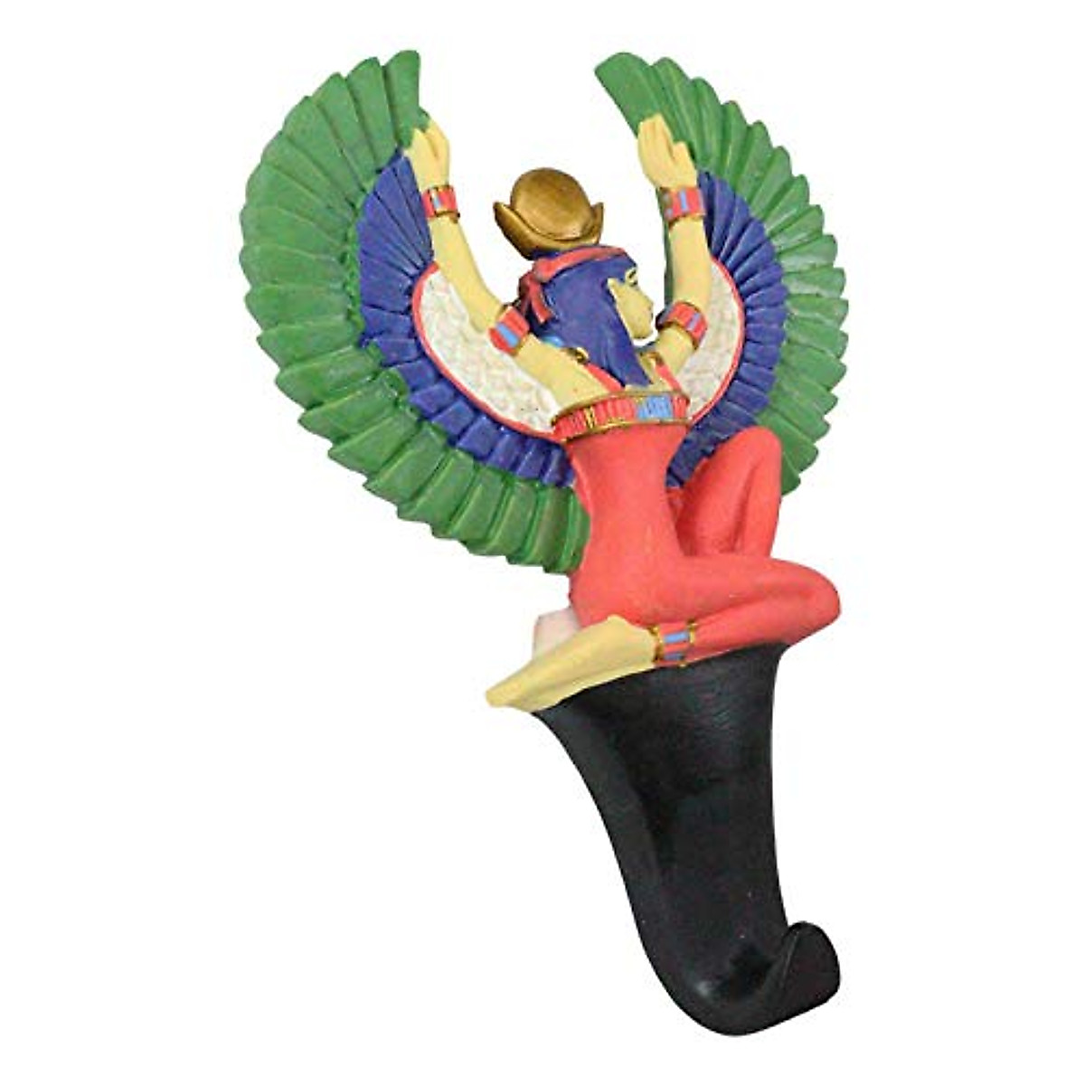 Ebros Egyptian Winged Goddess Isis with Open Arms Wall Hanger Hook Decor Accent Hangers for Coats Hats Leashes Backpacks Keys Decorative Organizer On Mudroom Main Entrance