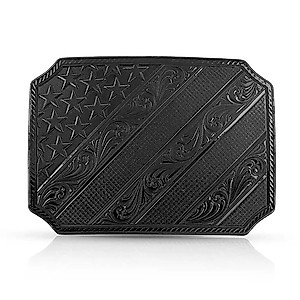 Montana Silversmiths Unisex Dawn's Early Light Star And Stripes Belt Buckle - 46100BKN One Size