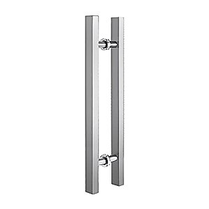 SUCHETA Modern Square Entry Door Handle,Modern Steel Push Pull Door Handle,for Sliding Glass Shower,Barn Door,Interior Exterior Door,Hardware Included (Color: Silver,Size: 80 x 50cm)