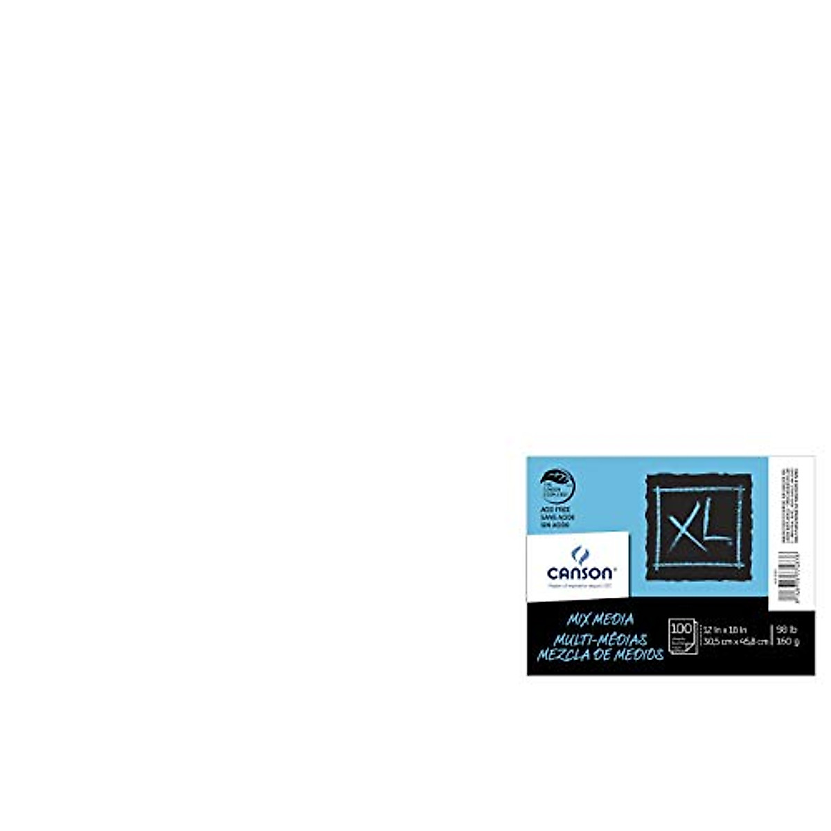 Canson - 100516254 XL Mixed Media Paper, 98 lb, 12 x 18 Inches, 100 Sheets, White - 1435468