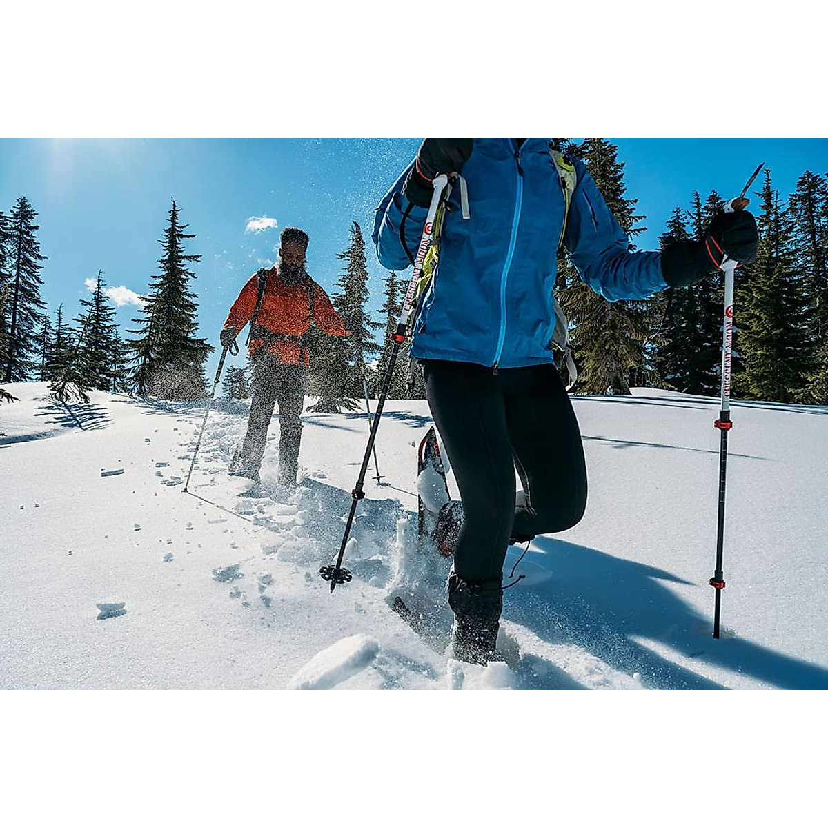 Crescent Moon Yellowstone 24.5 Aluminum Snowshoe (Red): Unisex, Ultralight Trail Snowshoe with Award Winning Single Loop Pull Binding, Aluminum Crampons and Heel Lifts