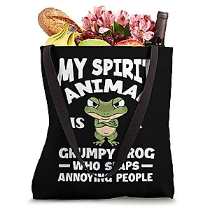 My Spirit Animal Is A Grumpy Frog Lover Funny Frog Tote Bag
