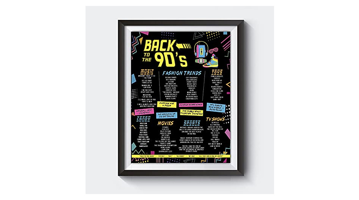 90s Party Decorations & Retro Wall Art - Katie Doodle Poster