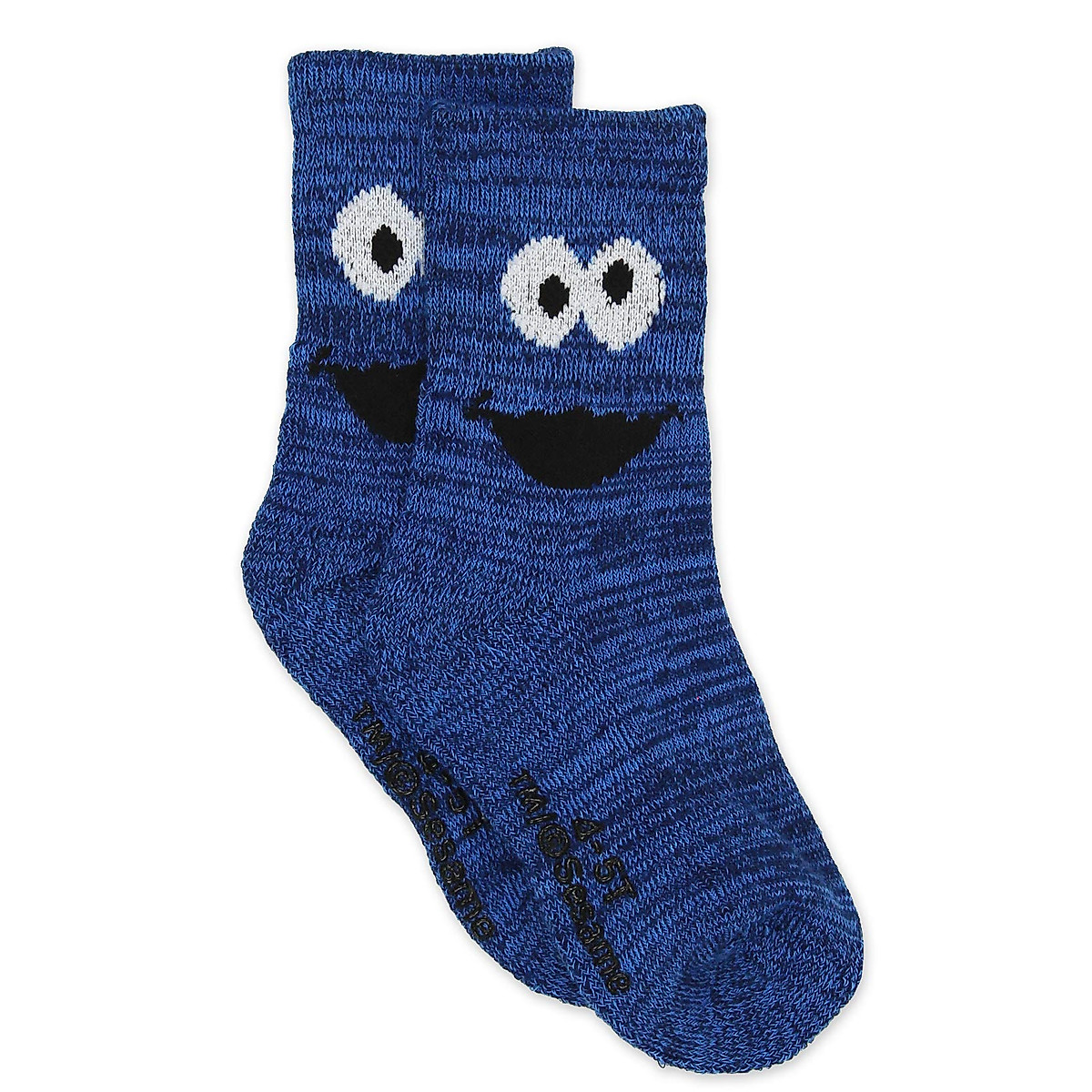 Sesame Street Elmo Baby Toddler Boys Girls 6 Pack Crew Socks with Grippers (2-3T, Multicolor)