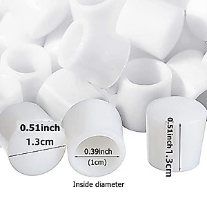 YuGtcen Door Stop Bumper Tips 24 Pack, Doorstopper Bumpers White Silicone Rubber Replacement Stopper Ends Caps,Rubber Door Stop Stud Replacement Tips Universal Fit for Wall Floor Protection
