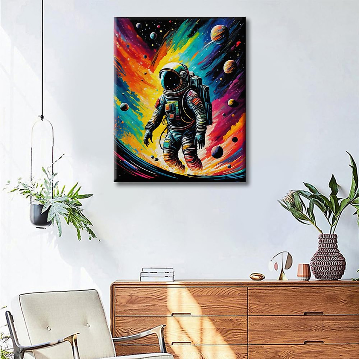 DIY Astronaut Paint by Numbers, Nebula Paint by Numbers for Adults, Magical Alien World Art Painting Adult Paint by Numbers Kits on Canvas Paint by Numbers for Adults Beginner 16"x20" without Frame