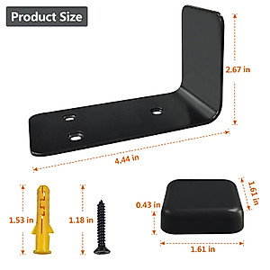 90 Degree Right Angle Door Stopper, Heavy Duty Sliding Barn Door Stop Holder Anti-Collision Wall Mounted Door Stopper with Screws On Floor or Wall (Black)