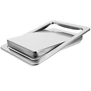 HKDHF Stainless Steel Flap Flush Recessed Built-in Balance Swing Flap Lid Cover Trash Bin Garbage Can Kitchen Counter Top