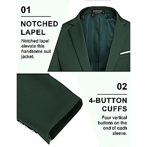 COOFANDY Green Blazer Men Casual Sport Coat Lightweight Suit Jacket Business One Button Dress Blazers Green, Large