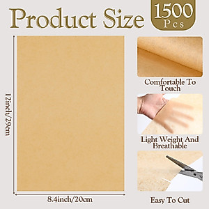 1500 Sheets Gift Bags Tissue Paper 12 x 8.4 inches Tissue Paper Bulk Art Craft Wrapping Tissue Paper for Decorative DIY Paper Flowers Birthday Happy Year Gift Wrap (Brown)