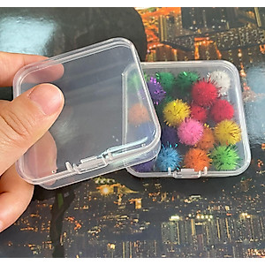 Pcxino 40 Pack 4.5 cm Small Plastic Containers with Lids,Clear Plastic Beads Storage Containers Box for Small Items and Craft Projects