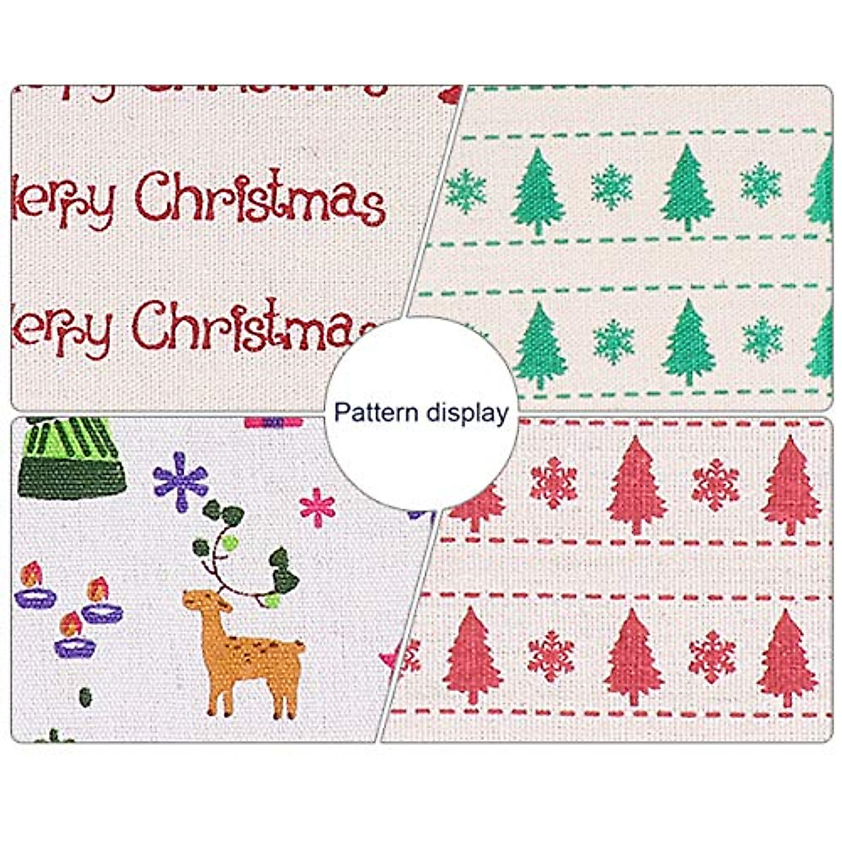 40 Pcs Christmas Cotton Fabric Square Precut Fabric Scraps Christmas Printing Quilting Fabric Squares Christmas Random Patterns Cotton Patchwork for DIY Xmas Sewing Crafting (10x10cm)