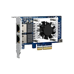 QNAP QXG-10G2TB Two Port 10GbE Network Card Supporting up to Five speeds (10GbE / 5GbE / 2.5GbE / 1GbE / 100MbE), and maximizes Your NAS and PC Network connectivity