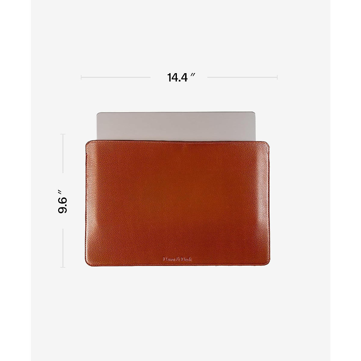 Dawn & Dusk 13 inch Laptop Sleeve Compatible with MacBook Pro & MacBook Air, PU Leather, Handmade, Slide-in Edition ©, Brown.