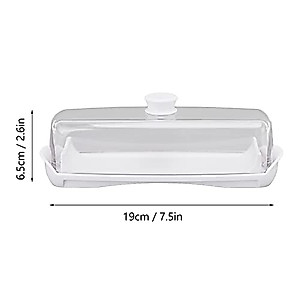 Plastic Butter Dish with Lid for Countertop, Butter Container with Knife for Butter Storage, Butter Holder for Refrigerators, Butter Mold(Transparent)