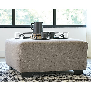 Signature Design by Ashley Ballinasloe Traditiona Square Oversized Ottoman, Beige