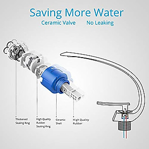 Wovier Brushed Nickel Bathroom Sink Faucet,Unique Design Single Handle Single Hole Brass Lavatory Vanity Faucet,Basin Mixer Tap with Supply Hose