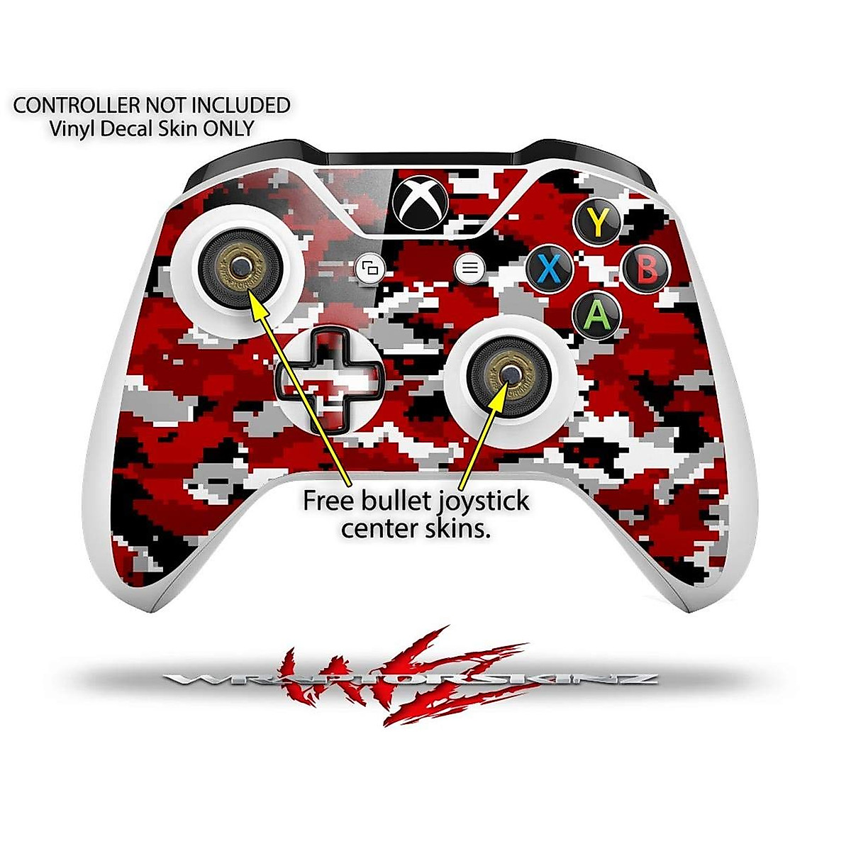 WraptorSkinz Decal Vinyl Skin Wrap Compatible with Xbox One S Console and Controllers - WraptorCamo Digital Camo Red