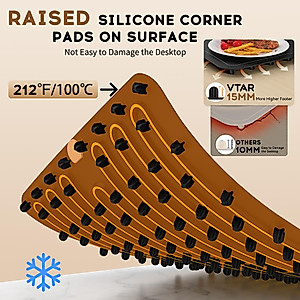 VTAR Electric Food Warming Mat Tray Warmer for Party Buffet Servers Hot Logic Heating Heater Full Surface Keep Warm, Rollable Portable, Premium Silicone, 3 Temperature Set, Auto Shut Off - Black