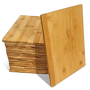 Set Of 18 Bulk Cutting Boards 12" x 9" x 0.35" - Premium Bamboo Wood Boards For Wholesale, Engraving, Kitchen And Dinning Copping Board, Sturdy & Easy To Maintain