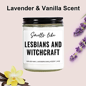 Younift Lesbians and Witchcraft Candle, Lesbian Gifts, Lesbian Stuff, Lesbian Wedding Gifts, Lesbian Christmas Gifts, Anniversary Funny Lesbian Gifts for Girlfriend, Wife, Couple, Friend, Women
